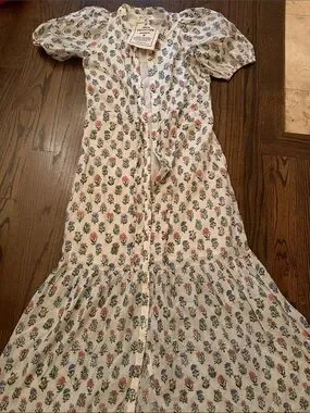 Emerson Fry | Dresses | Emerson Fry White Floral Buttonfront Dress With ...